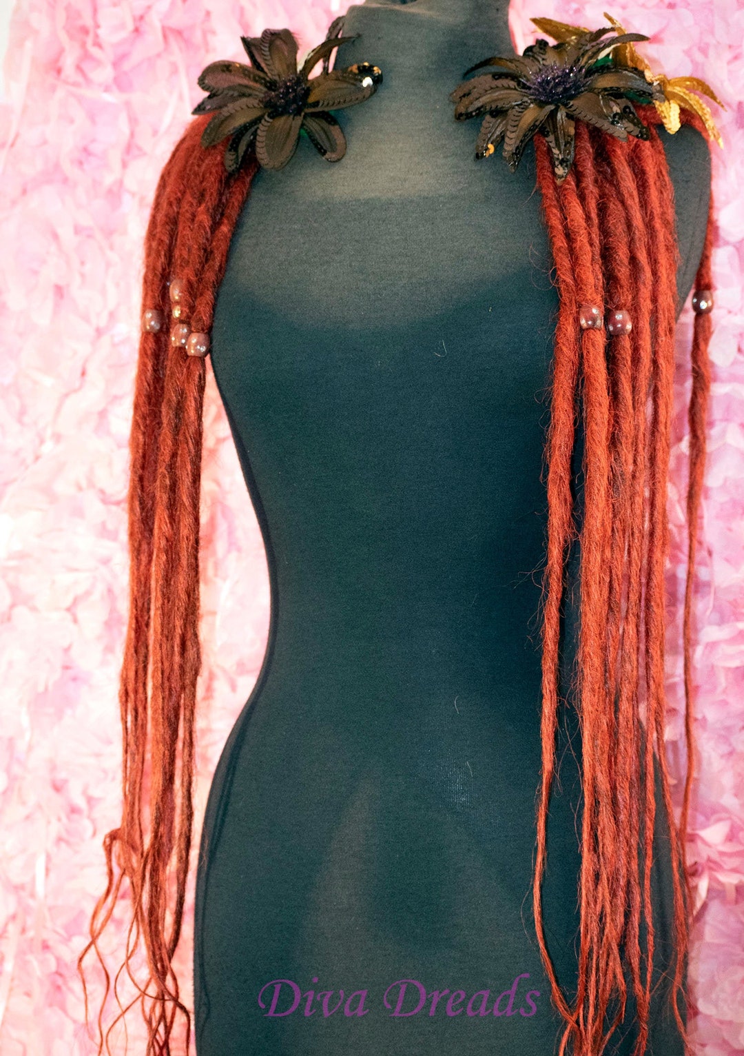 XL Dread Lock Falls in Crimson by Diva Dreads - Etsy
