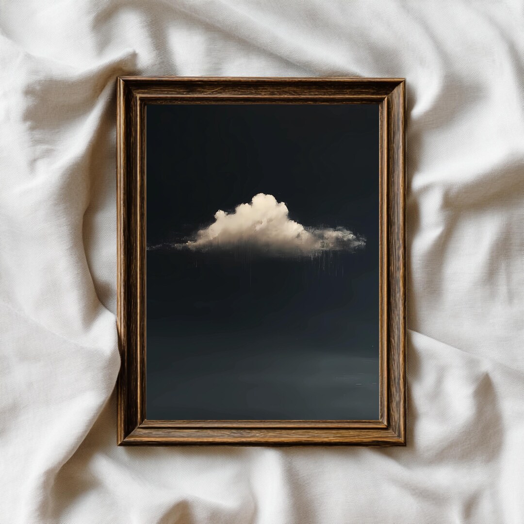 Lone Cloud Print, Minimal Moody Sky Art, Dark Academia Wall Decor ...