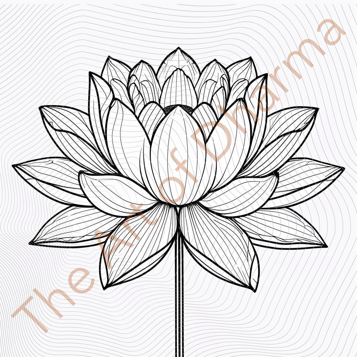 Lotus Flower Coloring Page | Printable Zen Meditation Art | Mindful Adult Coloring Activity ...