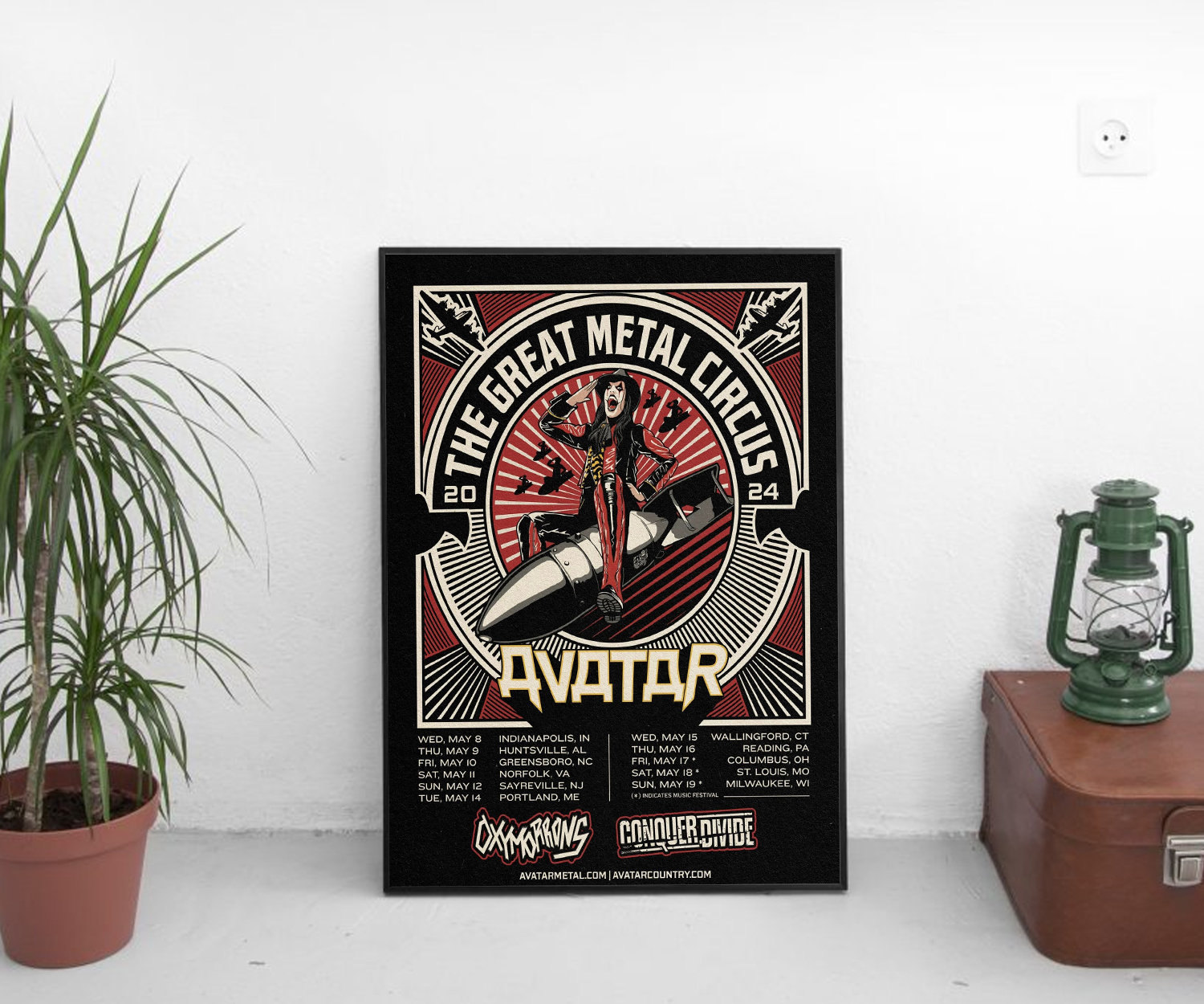 Avatar Band Tour The Great Metal Circus 2024 On The US Poster sold by ...