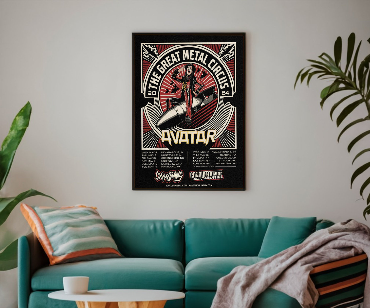 Avatar Band Tour The Great Metal Circus 2024 On The US Poster sold by ...