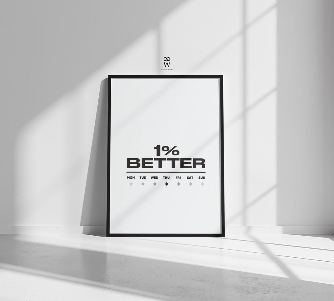 Minimalist Motivational Poster | 1% Better Printable Wall Art ...