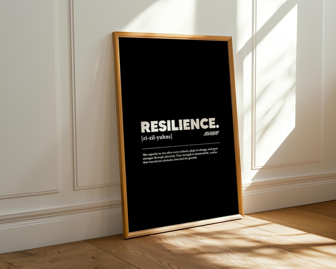 Resilience Motivational Poster | Inspirational Quote Wall Art | Black ...