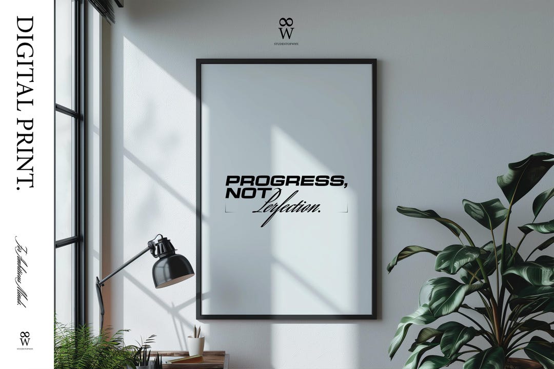 Progress Not Perfection Poster [digital Print] | Growth Mindset Wall ...
