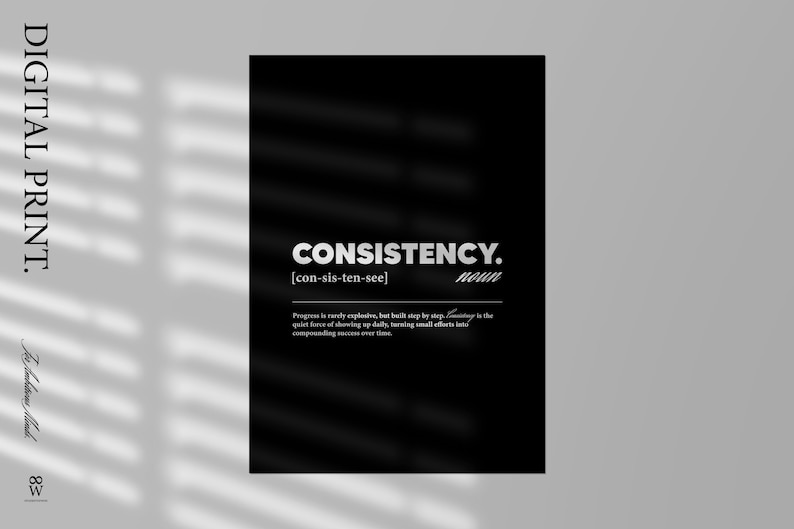 Consistency Wall Art | Minimalist Motivational Poster, Inspirational ...