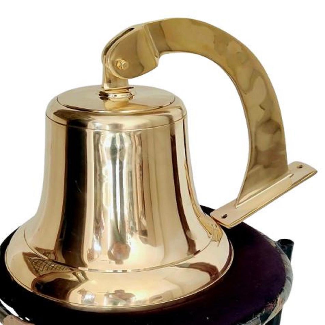 12 Inch Big Brass Bell Giant Size Large Ship Bell Boat Mounted Bell ...