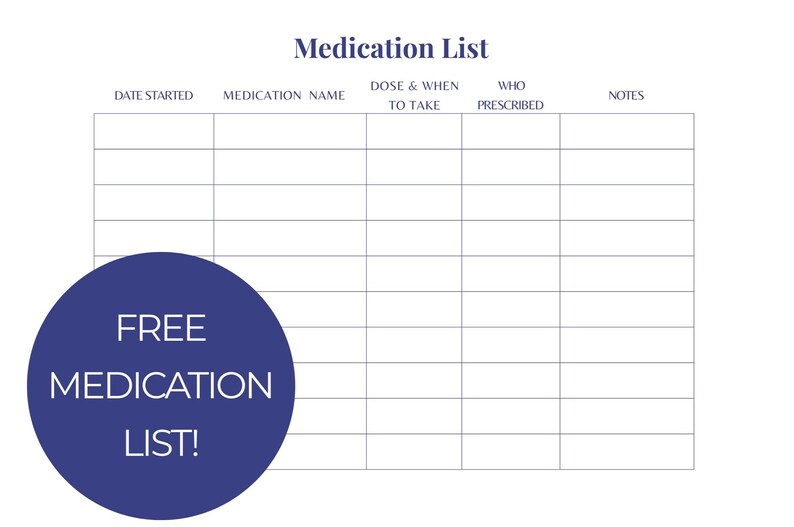 Large Print Medication Tracker: Health Planner (letter Size PDF ...