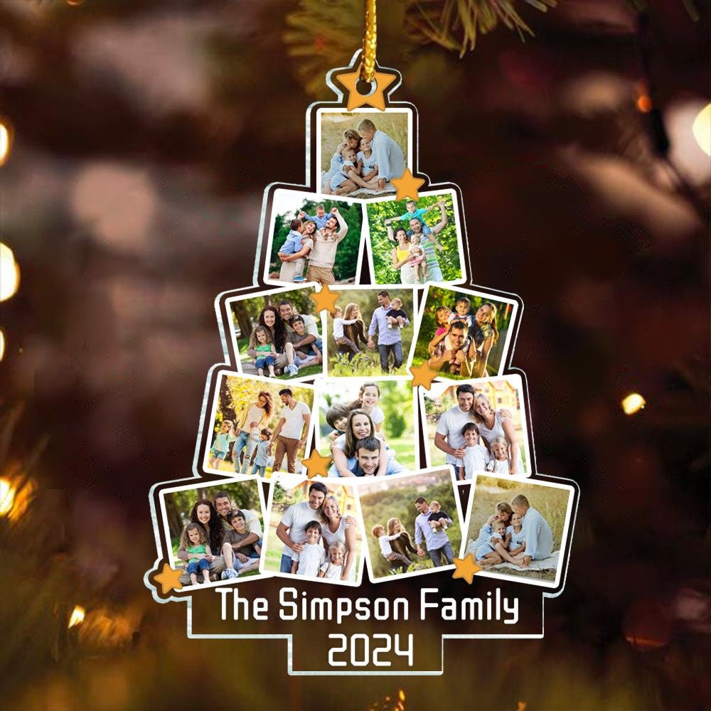 Photo Family Tree Christmas Acrylic Photo Ornament, Christmas Gifts ...