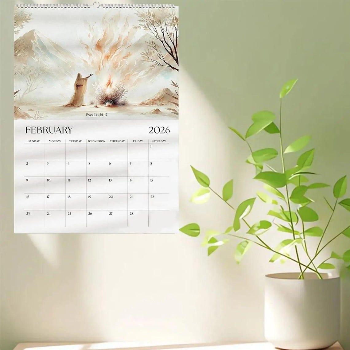 The 2026 Calendar 2026 Bible Story Calendar Hangable Planner Wall Decoration for Daily Planning ...