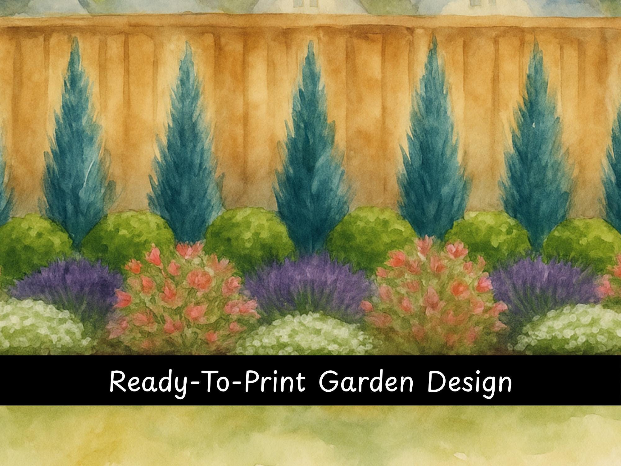 Modern Fence Bed Garden Design | Pre-made Garden Plans | Landscape ...