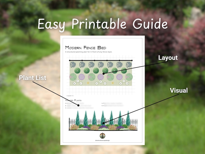 Modern Fence Bed Garden Design | Pre-made Garden Plans | Landscape ...