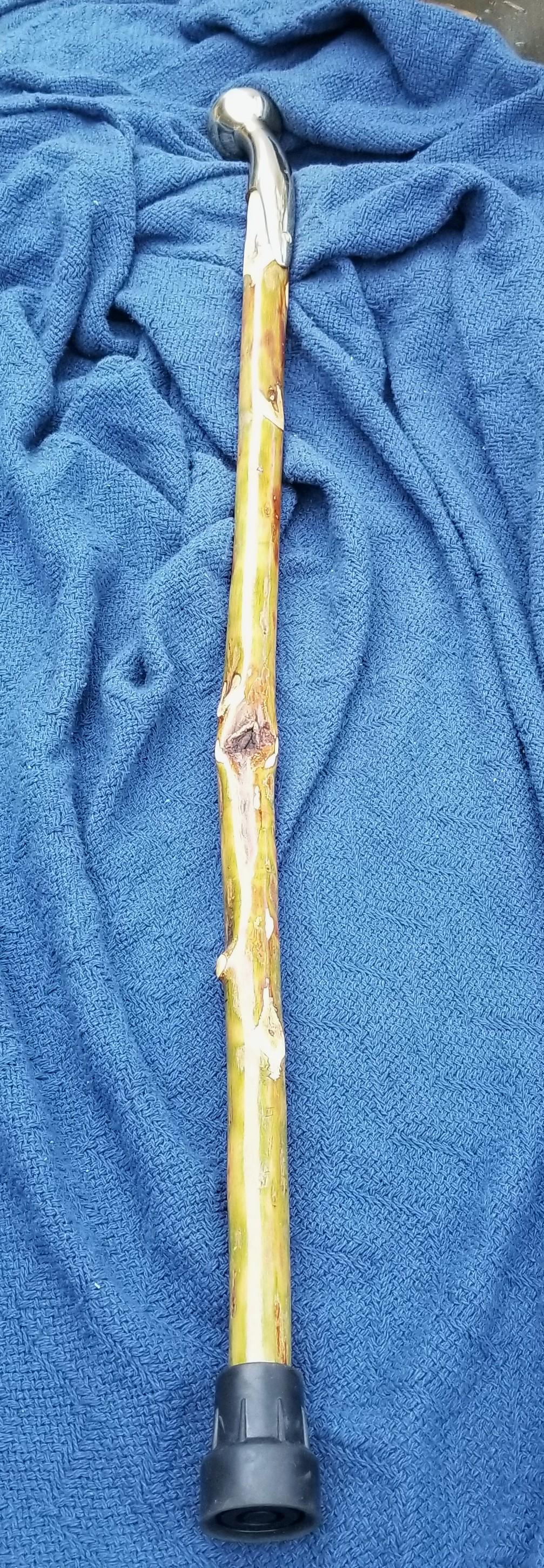 Handmade Crepe Myrtle Wood Walking Cane, Brass Hame Handle, 36.5" - Etsy