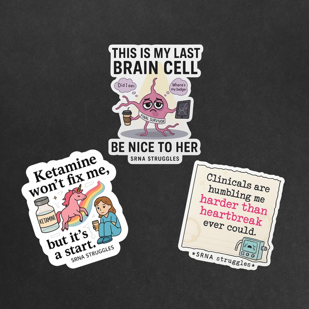 Funny SRNA Printable Sticker Sheet – SRNA Nurse Stickers – Instant ...