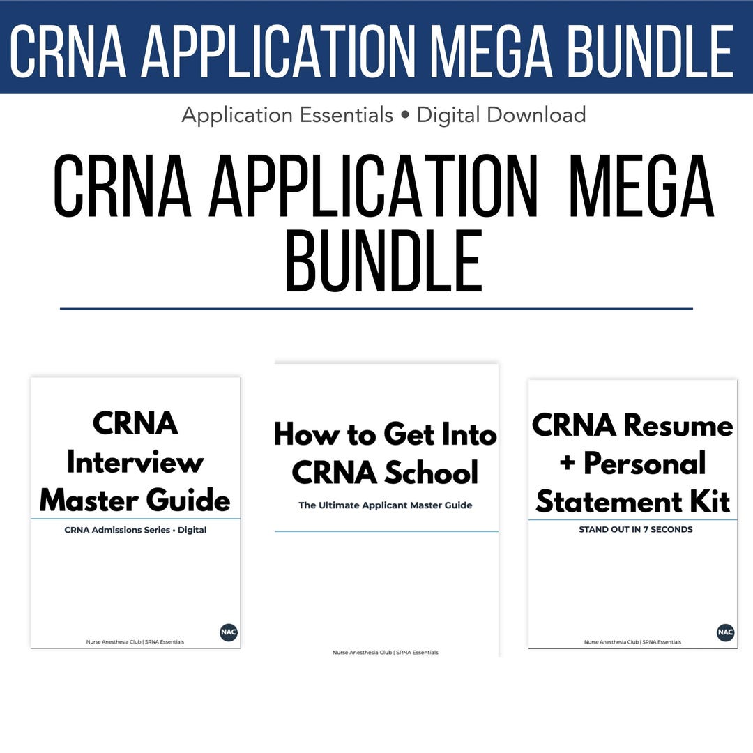 CRNA School Application Mega Bundle | ICU Nurse Guides (digital ...