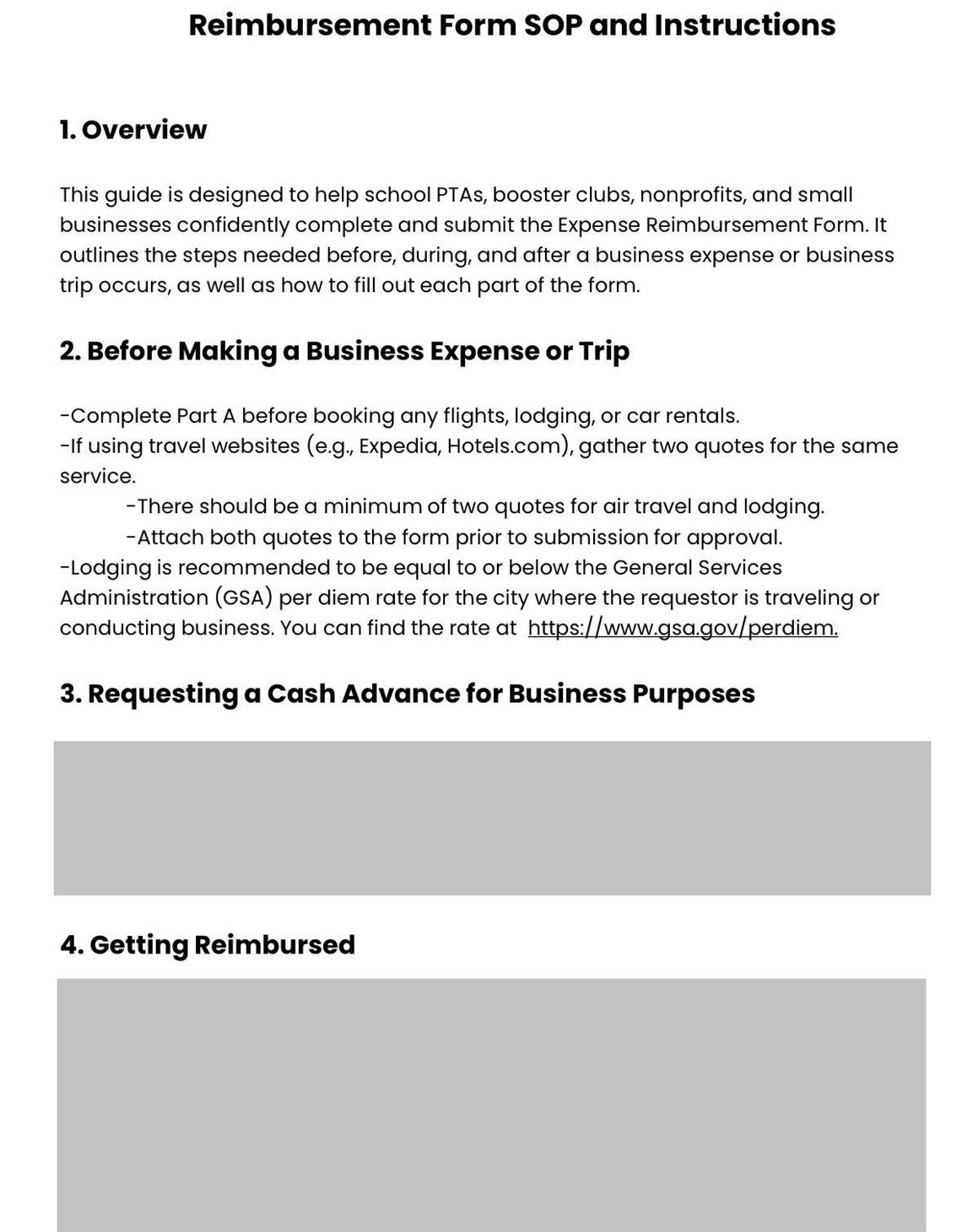 Expense Reimbursement Form Template + SOP | Excel, Google Sheets & PDF ...