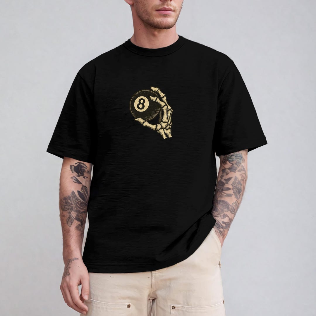 Halloween Skeleton Hand 8 Ball Billiard Team Tshirt: Spooky Pool League ...