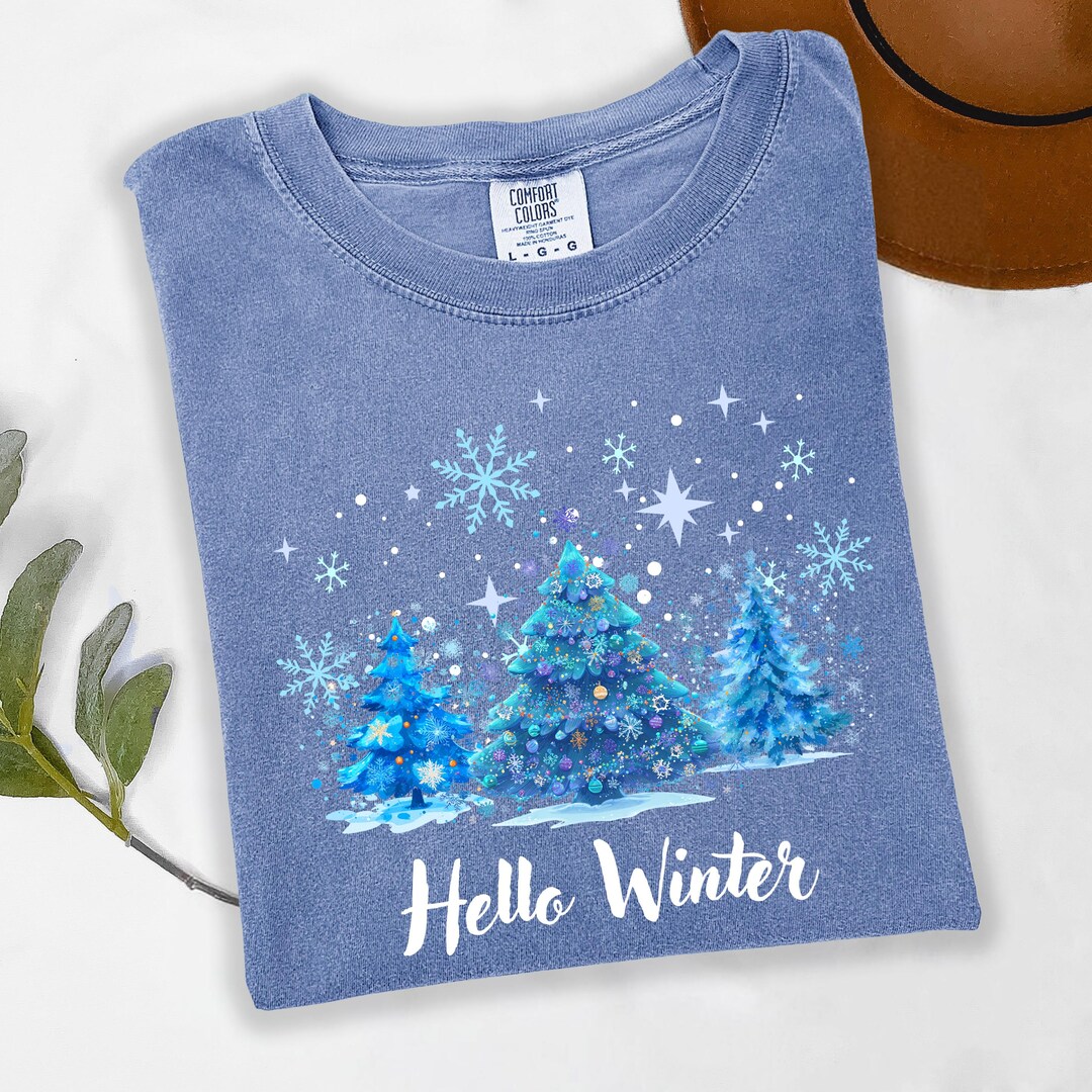 Snowflake Christmas Tree Shirt, Winter Holiday Tee, Snow Day Sweatshirt ...