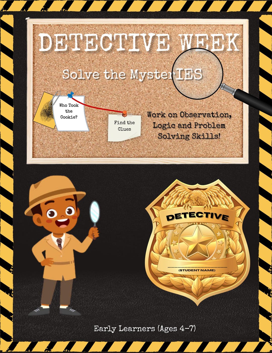 Detective Week Critical Thinking Activity Pack for Early Learners, Ages ...