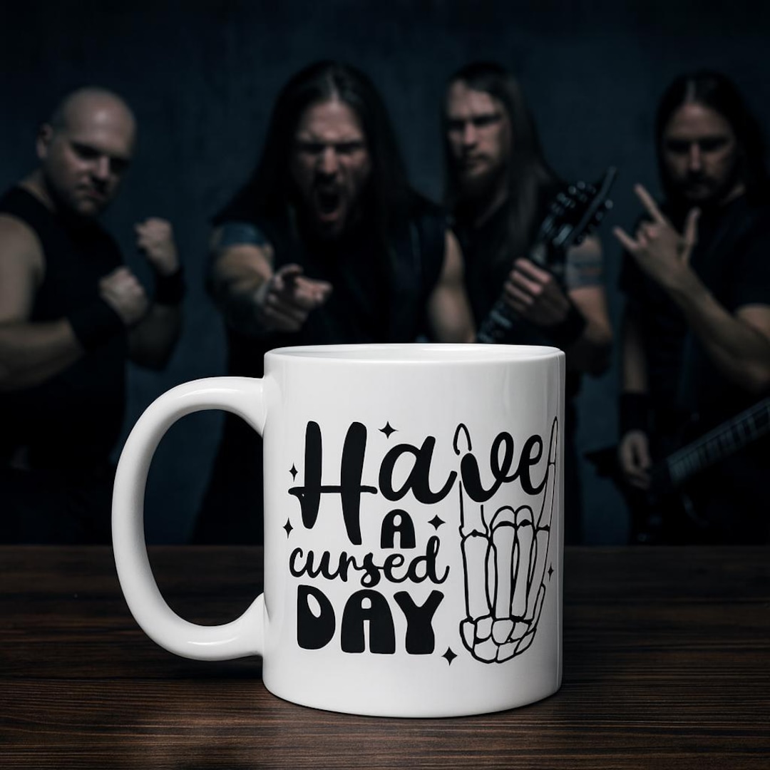 Cursed Day Skeleton Hand Mug: Gothic Halloween Coffee Cup - Etsy