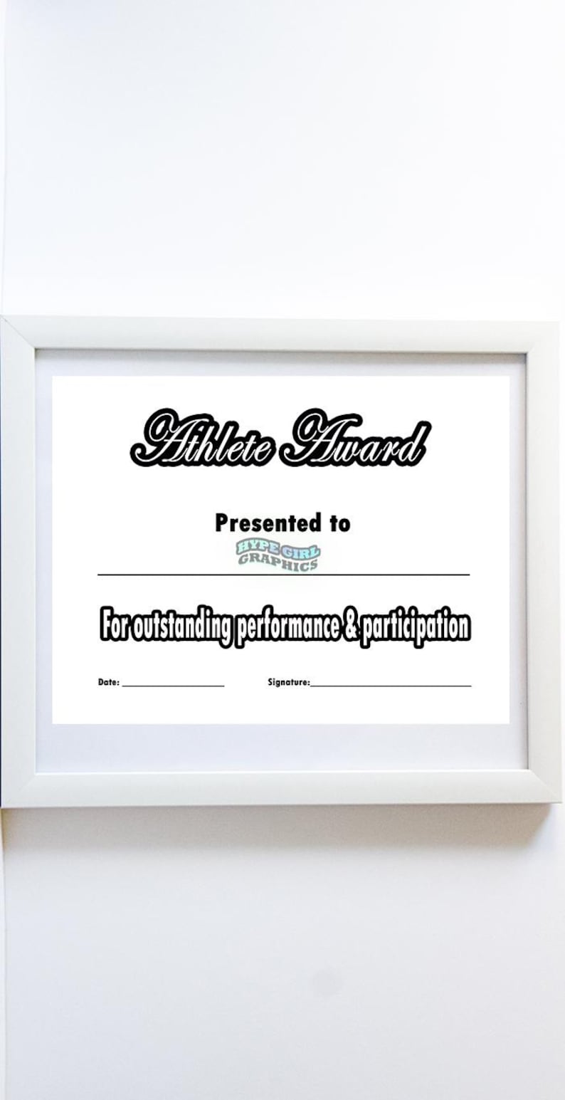 Printable Athlete Award Certificate | Sports Achievement Recognition ...
