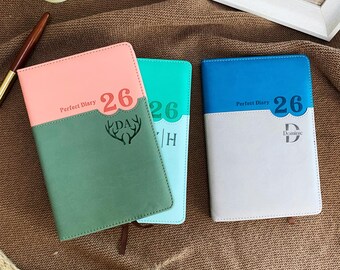 Cahier de planification personnalisé 2025-2026, agenda en cuir ...