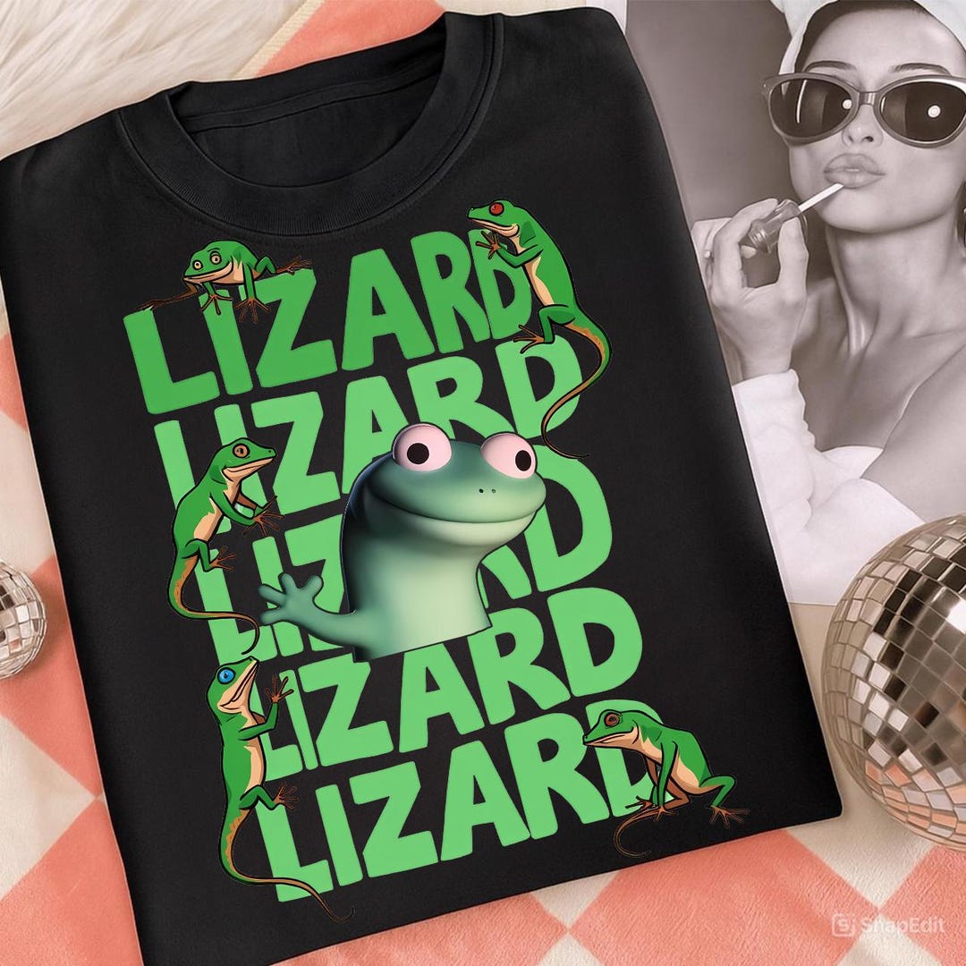Funny Lizard Meme PNG, Lizard Lizard Lizard Png, Elio Lizard Meme Shirt ...