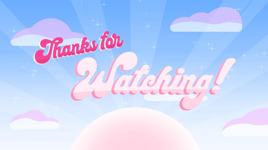 Thanks for Watching Ending Stream Scene PNG for Twitch Pastel Sunrise ...