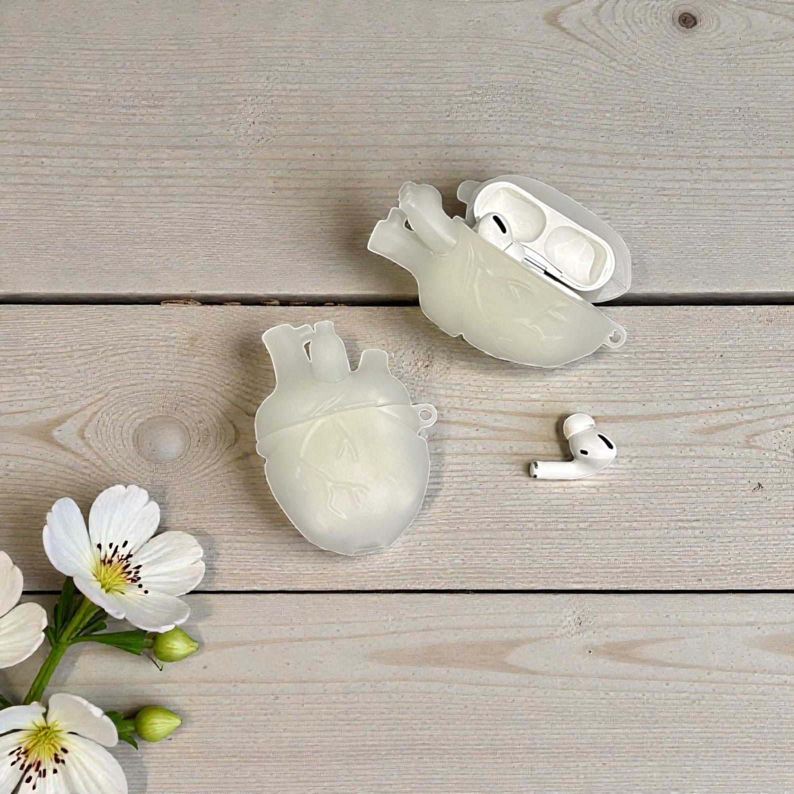 Heart Airpods Pro Silicone Case Cute 3D Protective Cover for Wireless ...