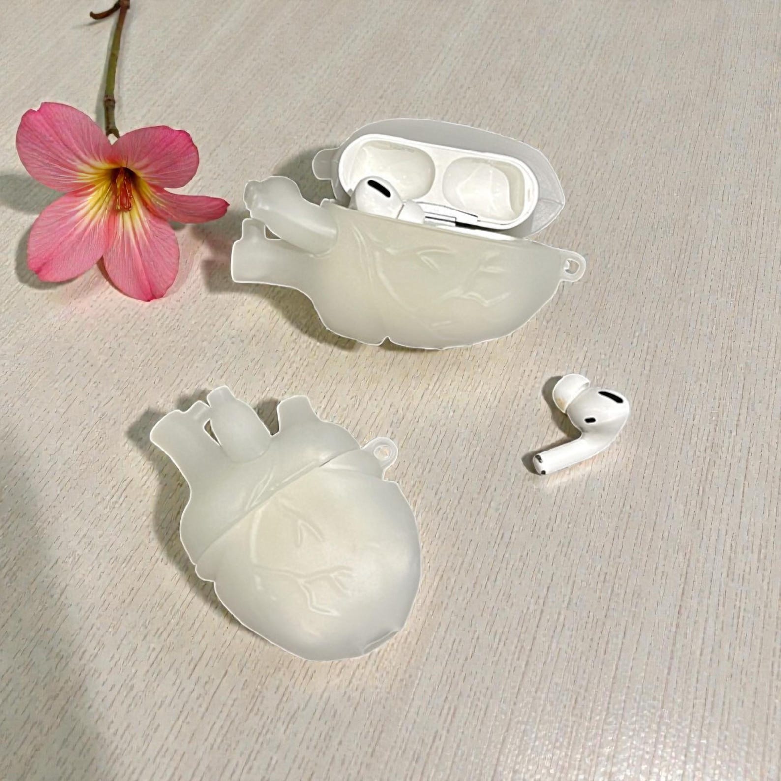 Heart Airpods Pro Silicone Case Cute 3D Protective Cover for Wireless ...