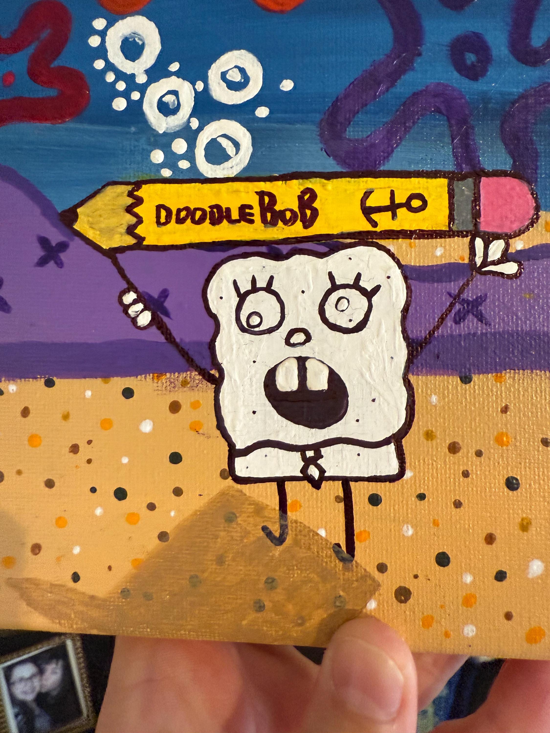 Doodlebob Acrylic Painting Gift for Spongebob Loving Humans - Etsy