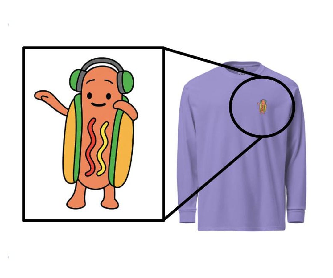 Snapchat Hot Dog Long-sleeve Shirt - Garment-dyed Heavyweight Comfort ...