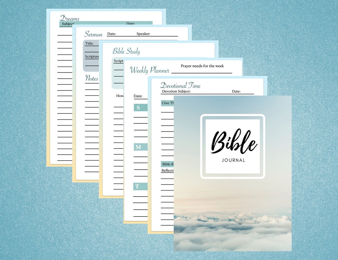 Bible Journal Planner Printable Pages Sheets - Etsy