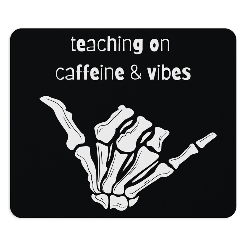 Teacher Mouse Pad: Caffeine & Good Vibes - Classroom Decor - Etsy