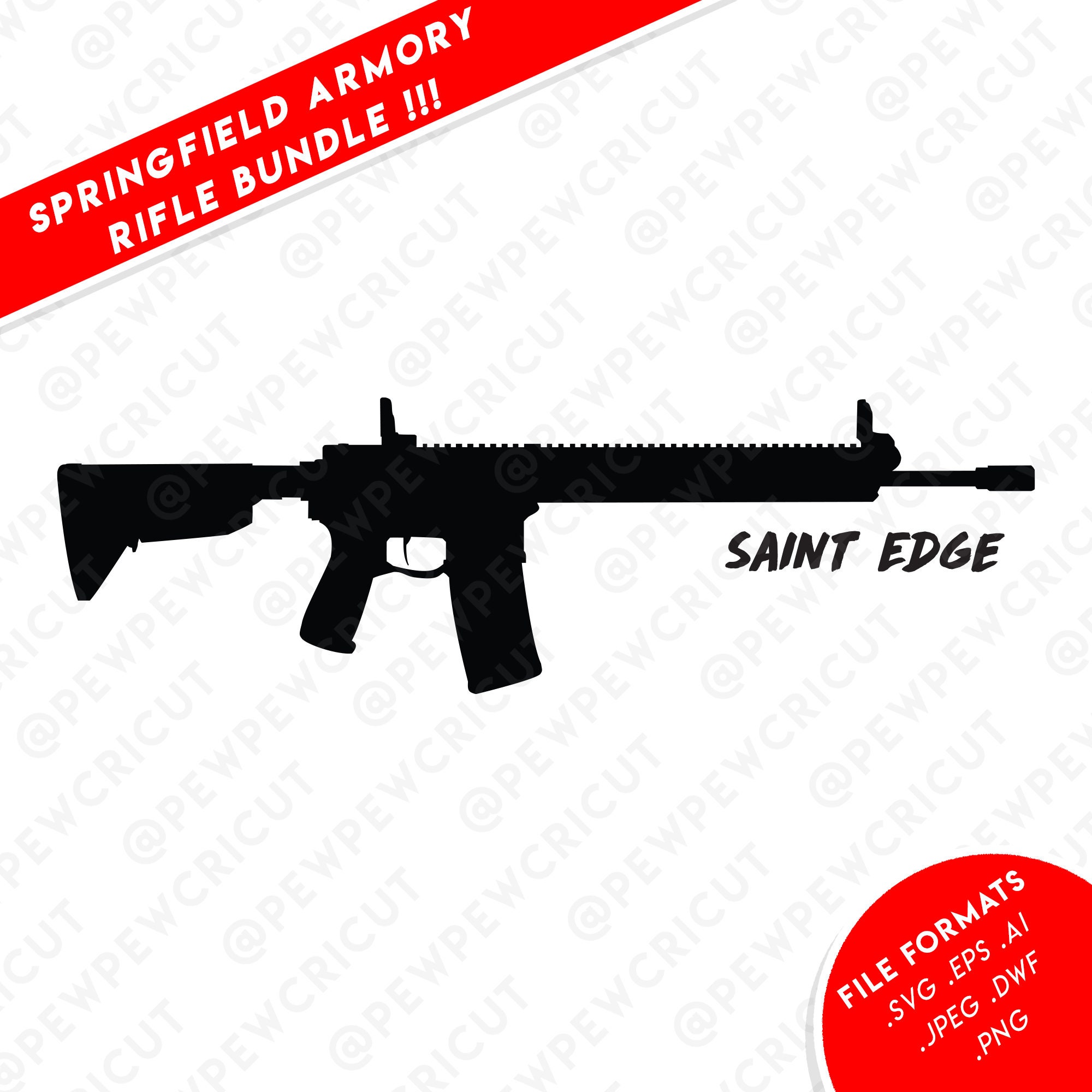 9 Gun Rifle Pack SVG Rifle Cricut Files Springfield Armory AR15 M1A AR ...