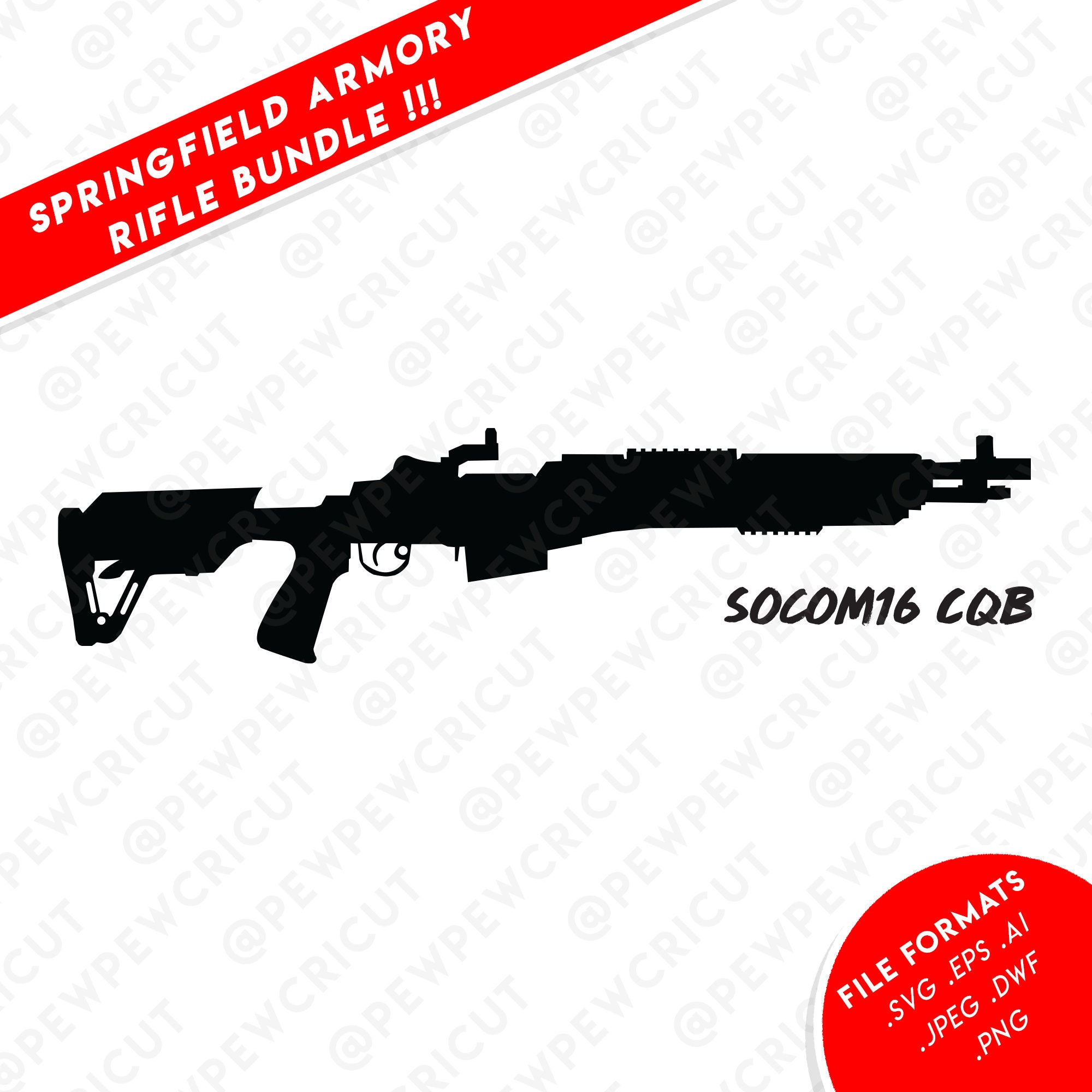 9 Gun Rifle Pack SVG Rifle Cricut Files Springfield Armory AR15 M1A AR ...
