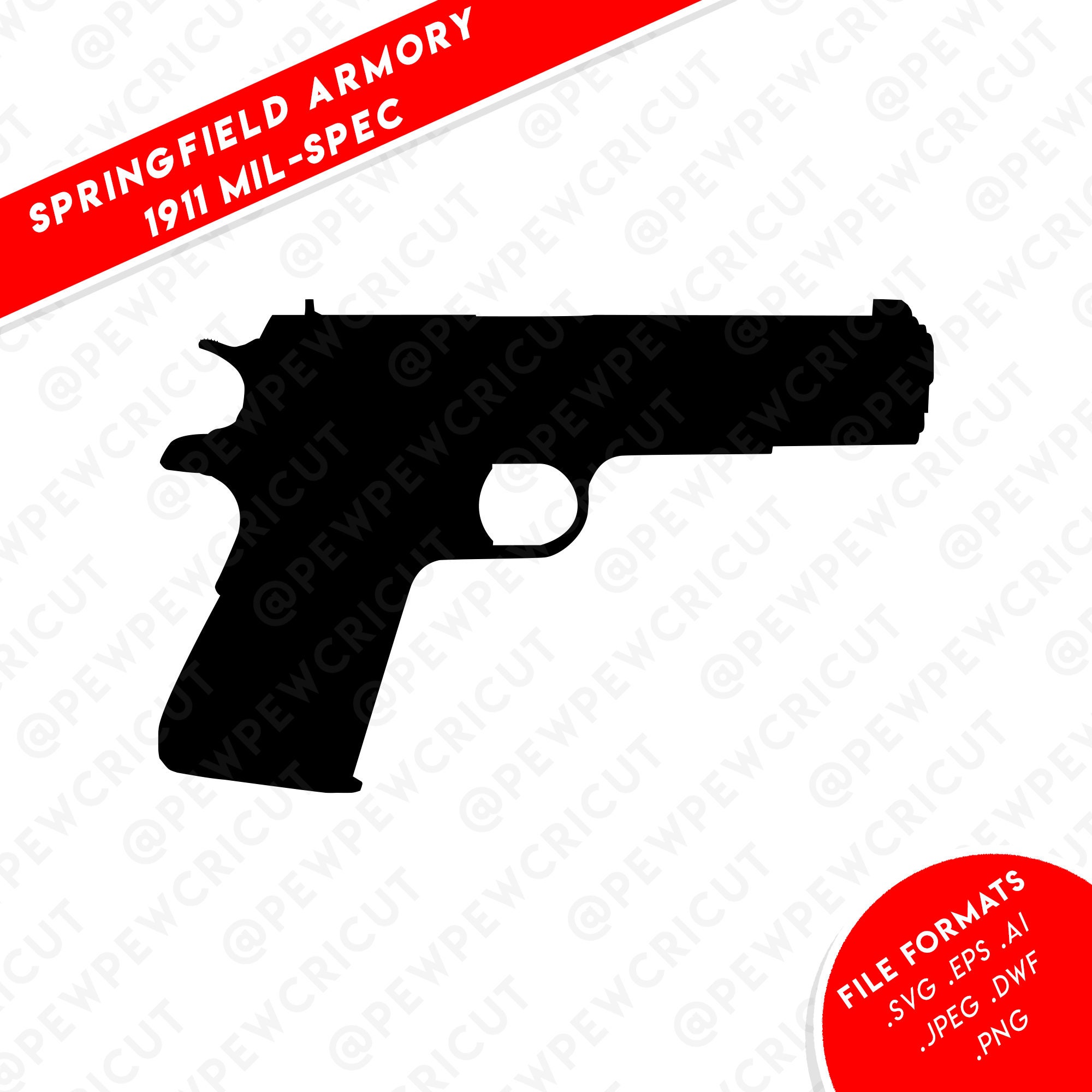 Springfield Armory 1911 Mil-spec SVG - Gun Cricut Files - Gun ...