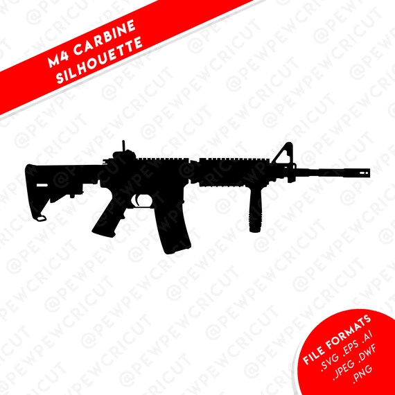 M4 Carbine Silhouette SVG Gun Cricut Files Rifle Gun - Etsy