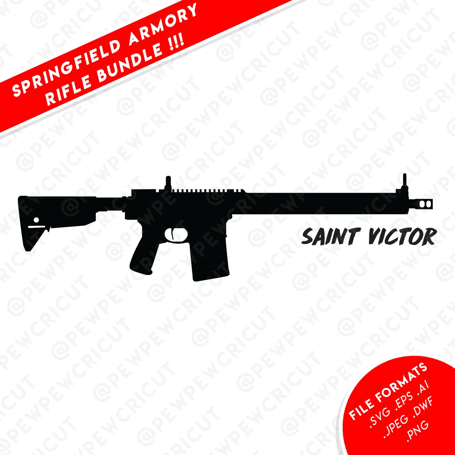 9 Gun Rifle Pack SVG Rifle Cricut Files Springfield Armory AR15 M1A AR ...