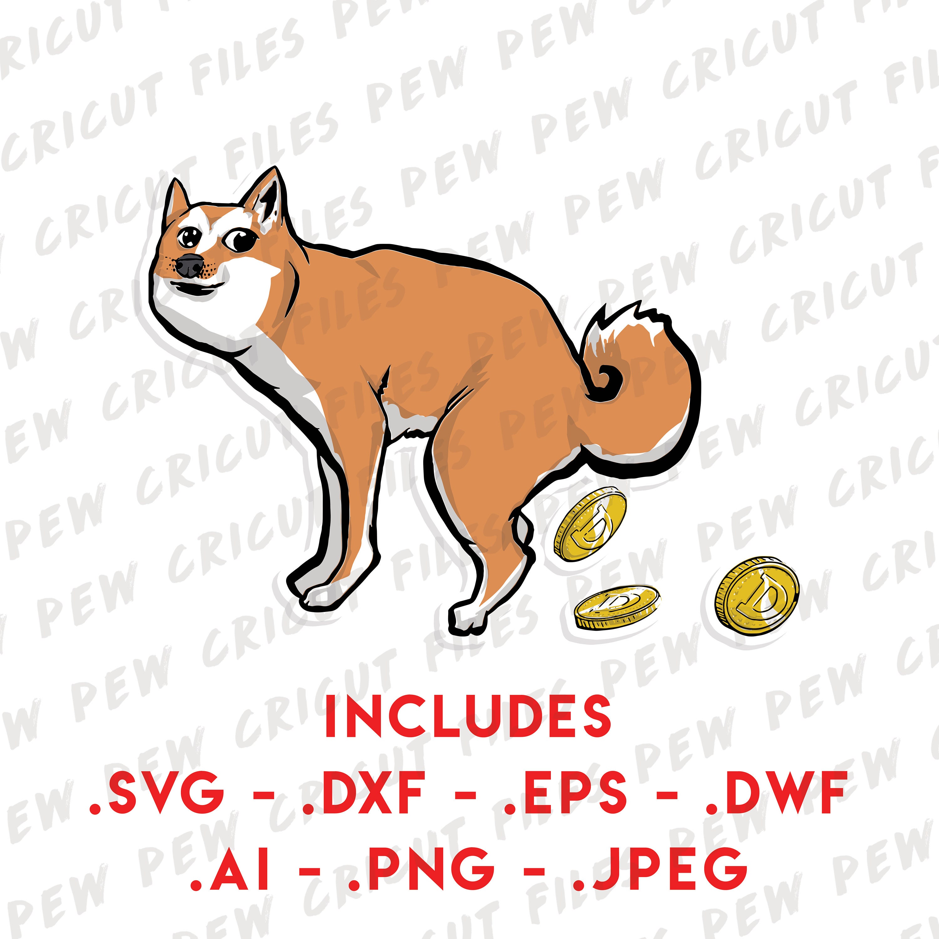 Doge Coin SVG Shibu Inu Pooping Vector - Etsy