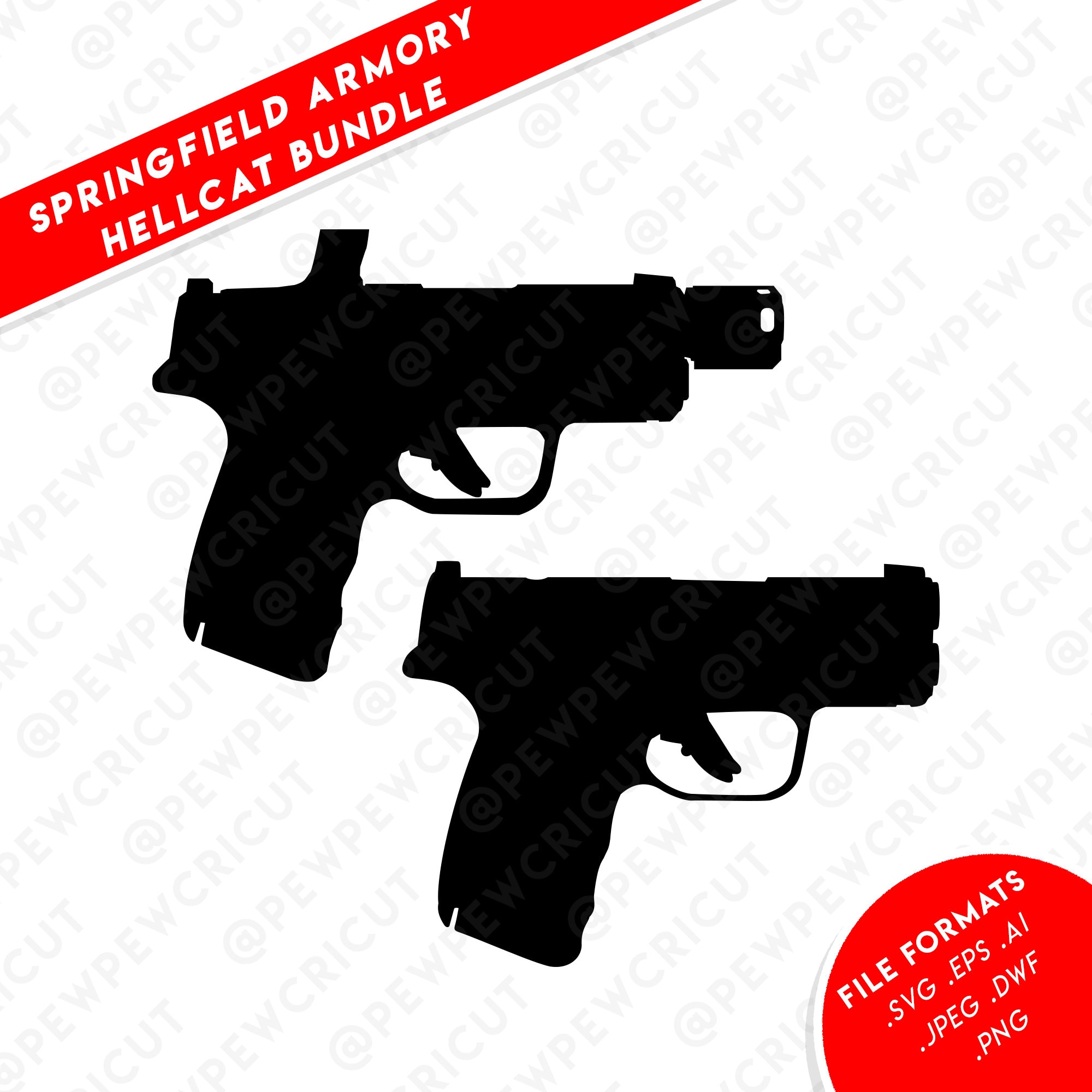 Hellcat SVG - Gun Cricut Files - Springfield Armory Silhouettes ...
