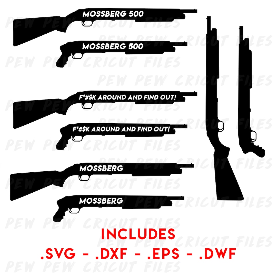 Mossberg 500 SVG - Gun Cricut Files - Mossberg Silhouettes - Shotgun ...