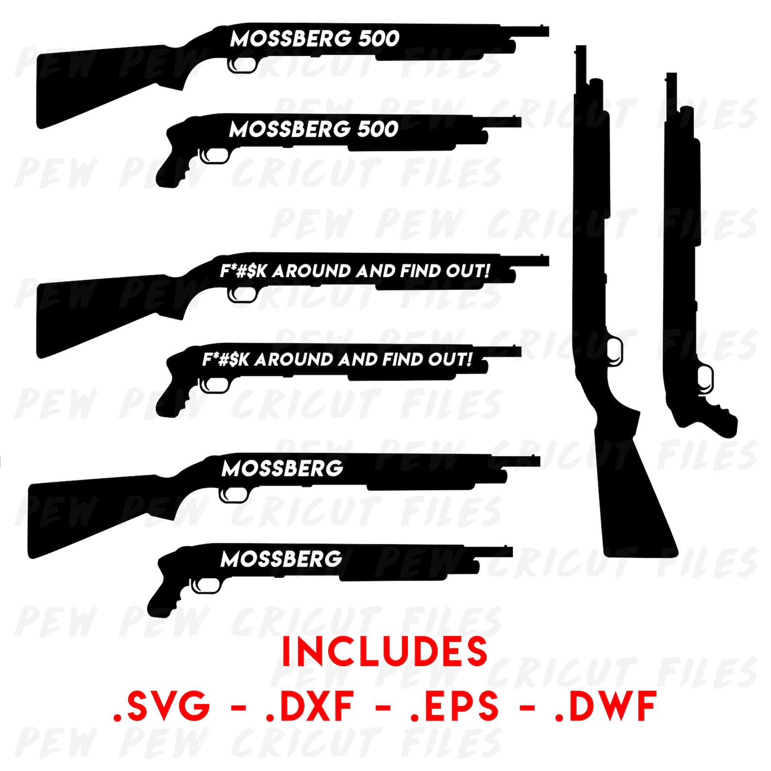 Mossberg 500 SVG - Gun Cricut Files - Mossberg Silhouettes - Shotgun ...