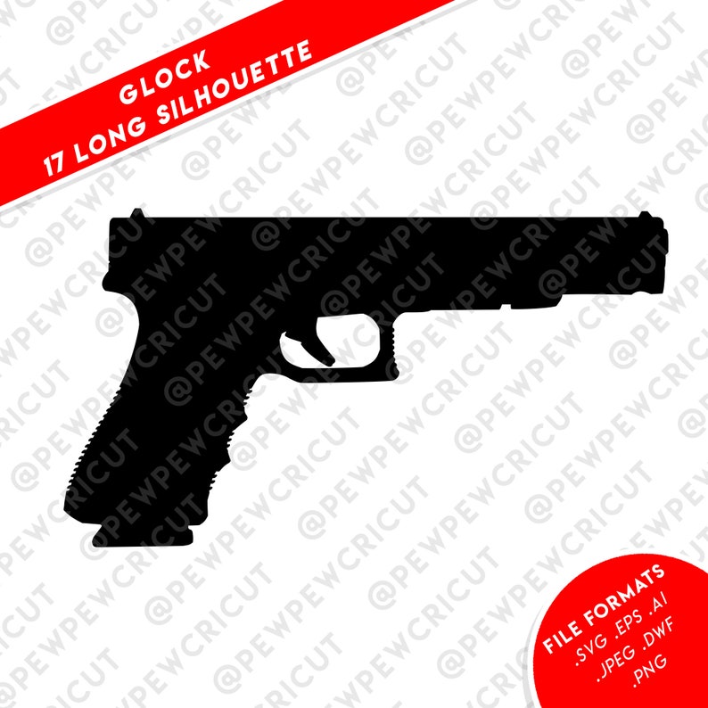 Glock 17 Long Silhouette SVG Gun Cricut Files Glock | Etsy