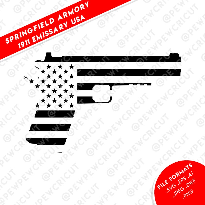 Springfield Armory 1911 Emissary USA SVG Gun Cricut Files - Etsy