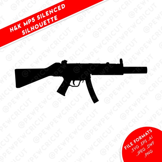 H&K MP5SD Silhouette SVG Gun Cricut Files HK Rifle Gun - Etsy