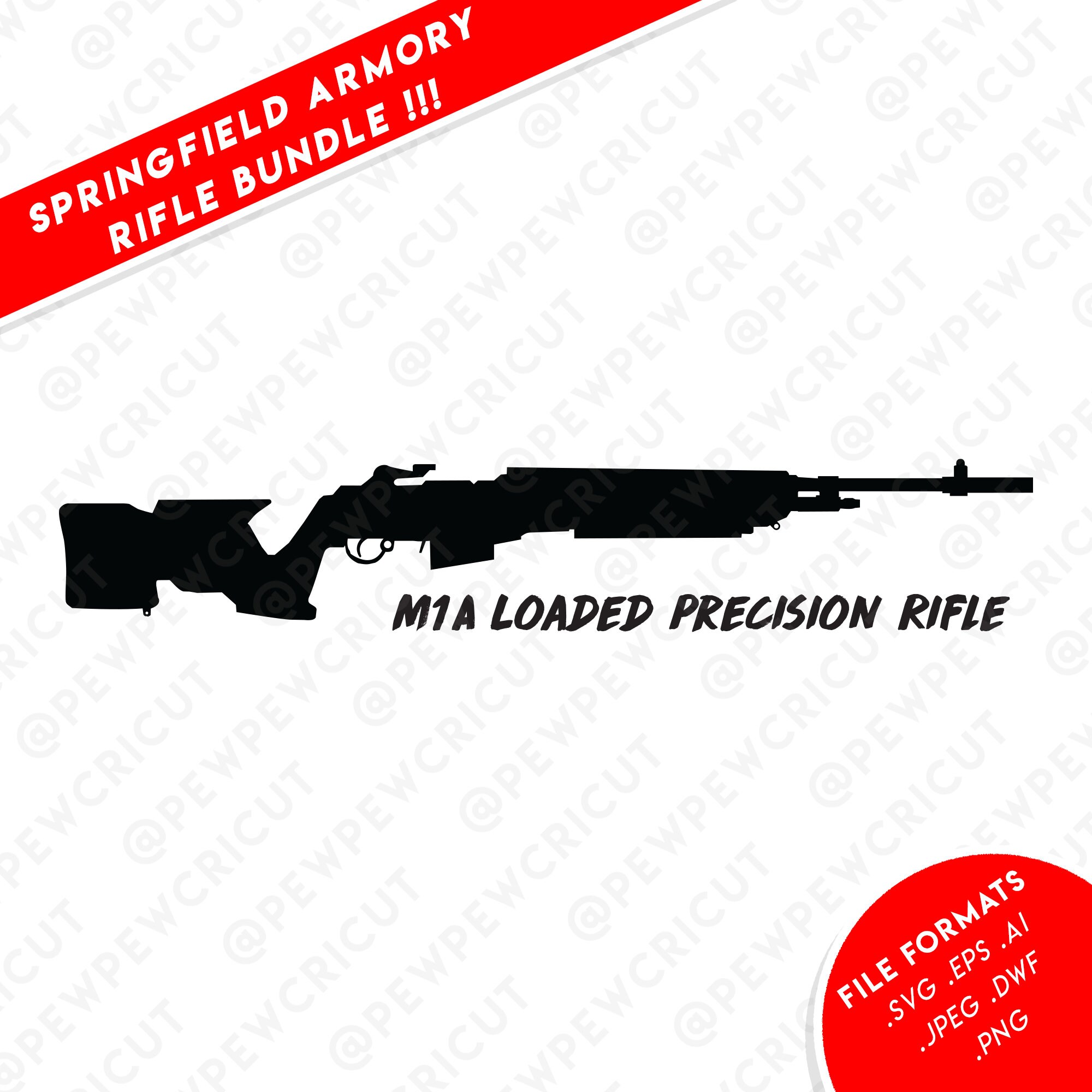 9 Gun Rifle Pack SVG Rifle Cricut Files Springfield Armory AR15 M1A AR ...