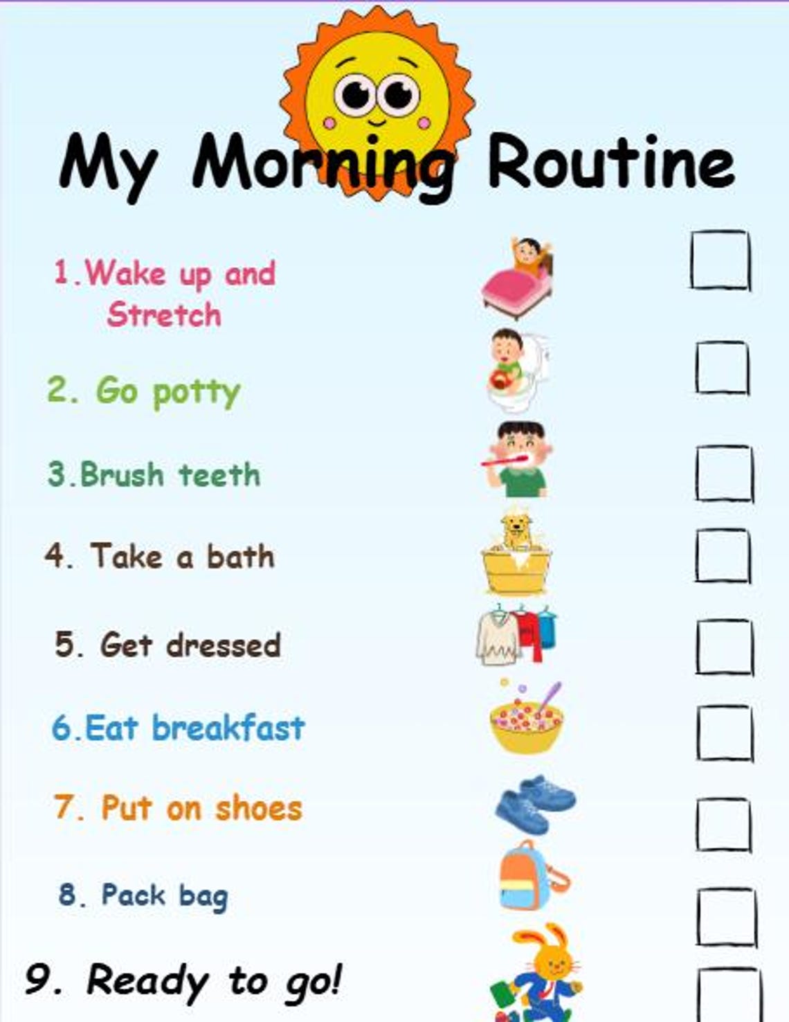 Toddler Daily Routine Chart Printable – Kids Morning Schedule, Visual ...
