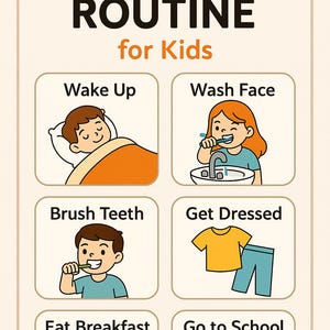 Toddler Daily Routine Chart Printable – Kids Morning Schedule, Visual ...
