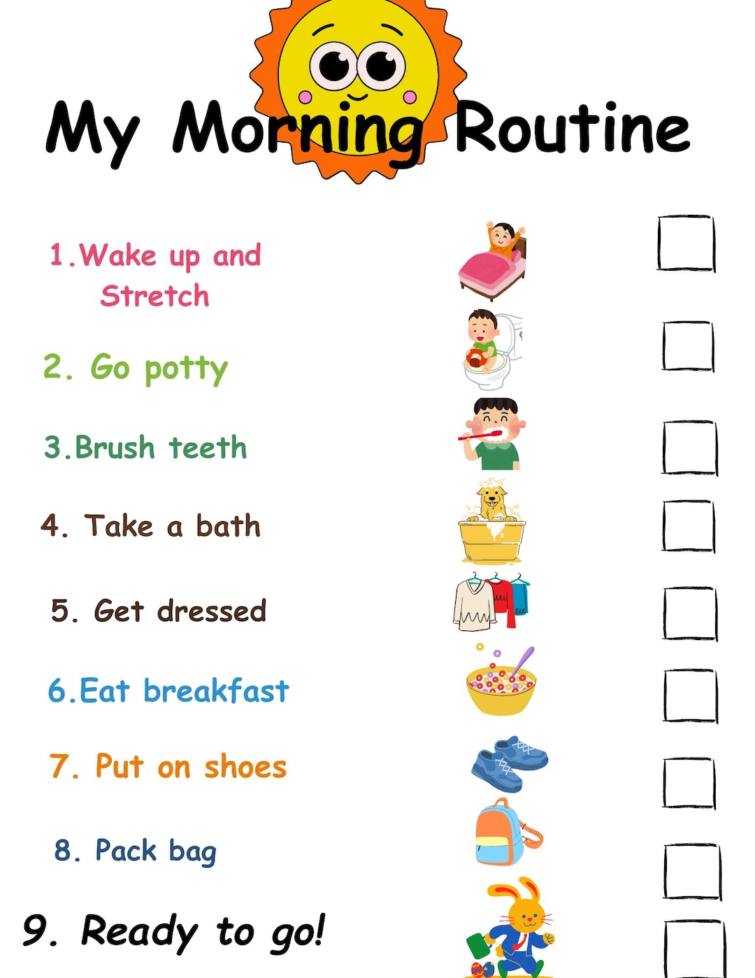 Toddler Daily Routine Chart Printable – Kids Morning Schedule, Visual ...