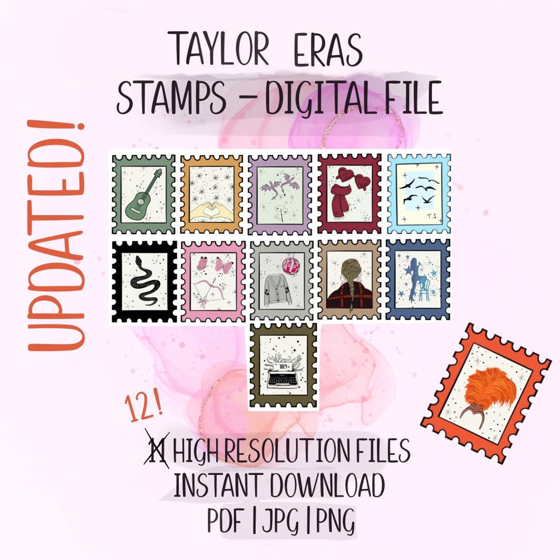 Taylor Eras Tour Stamp Clipart | PNG, JPG, PDF | Digital Download ...